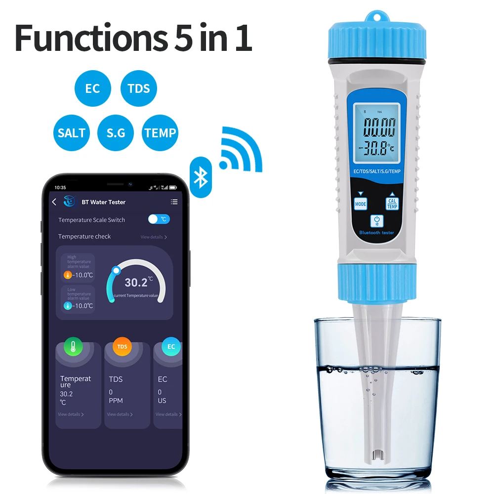 5-in-1-Bluetooth-Water-Quality-Tester-TDS-PH-Salinity-Temp-EC-Meter-for ...