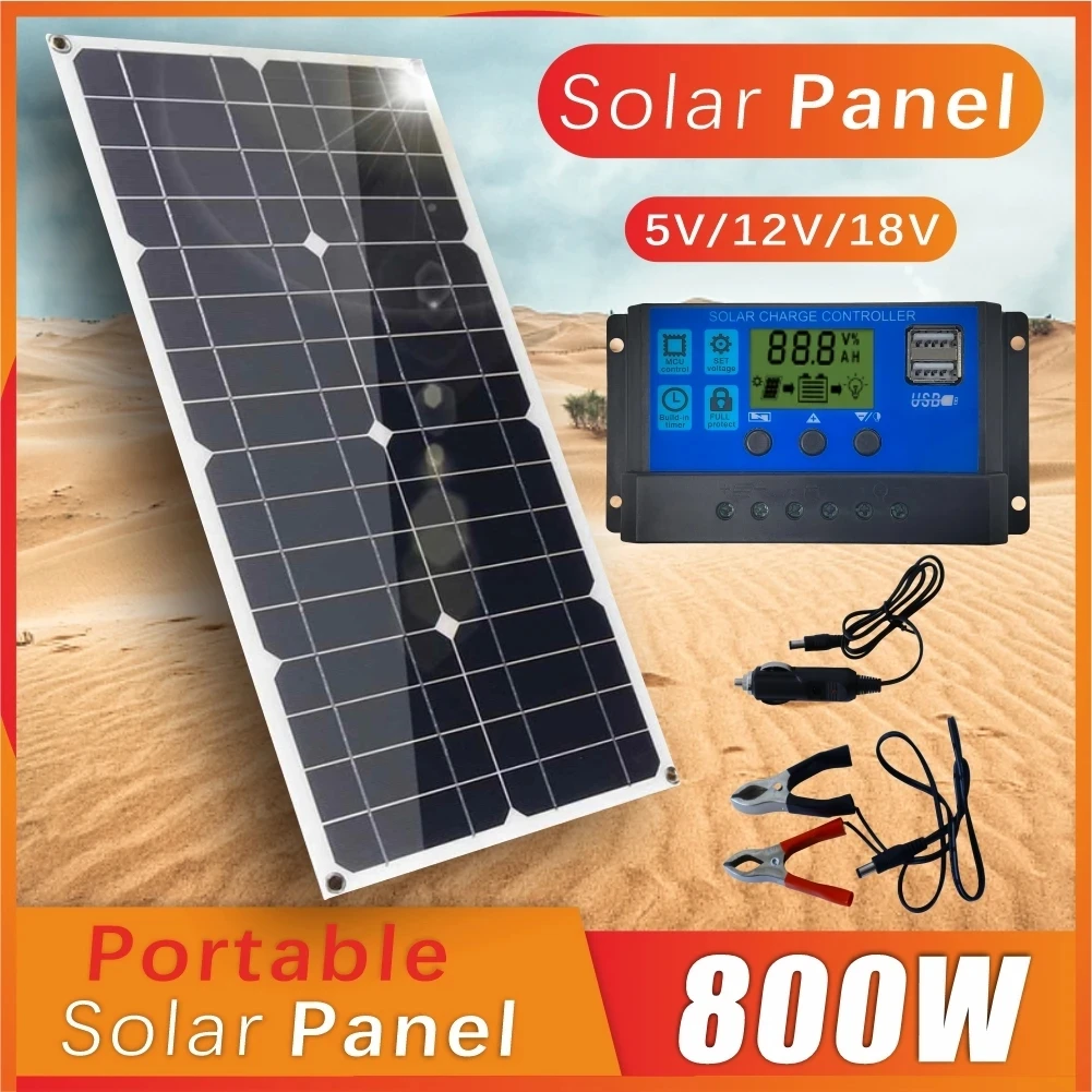 800W-solar-panel-solar-power-bank-12V-18V-solar-battery-kit-charger ...