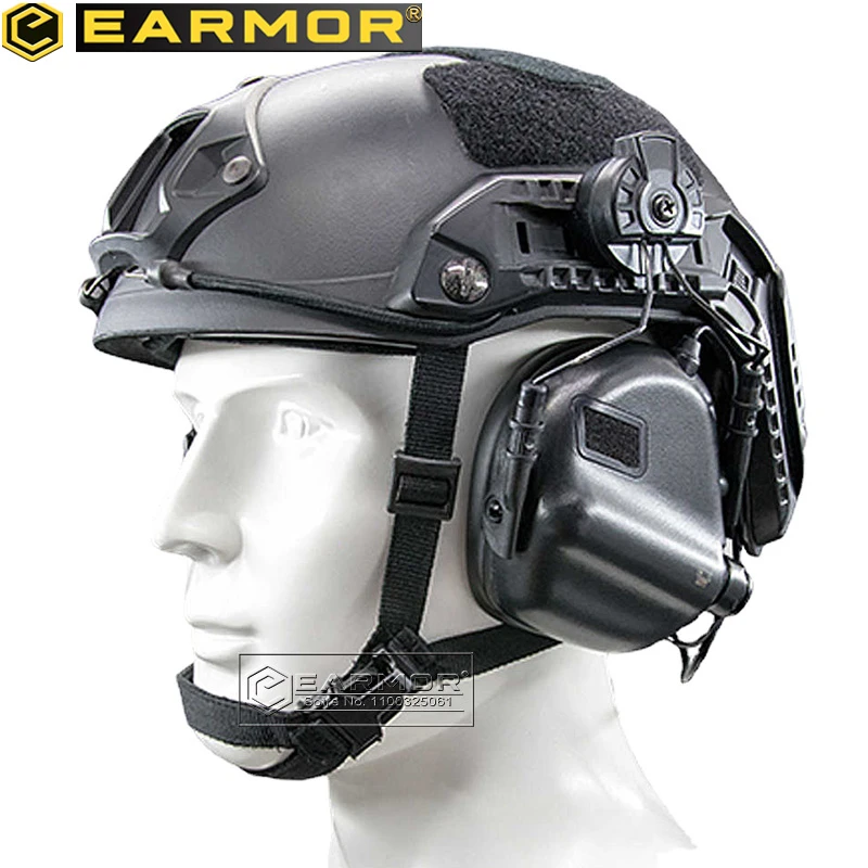 EARMOR M31H with ARC Military Helmet Rail Earmuffs Shooting Noise ...