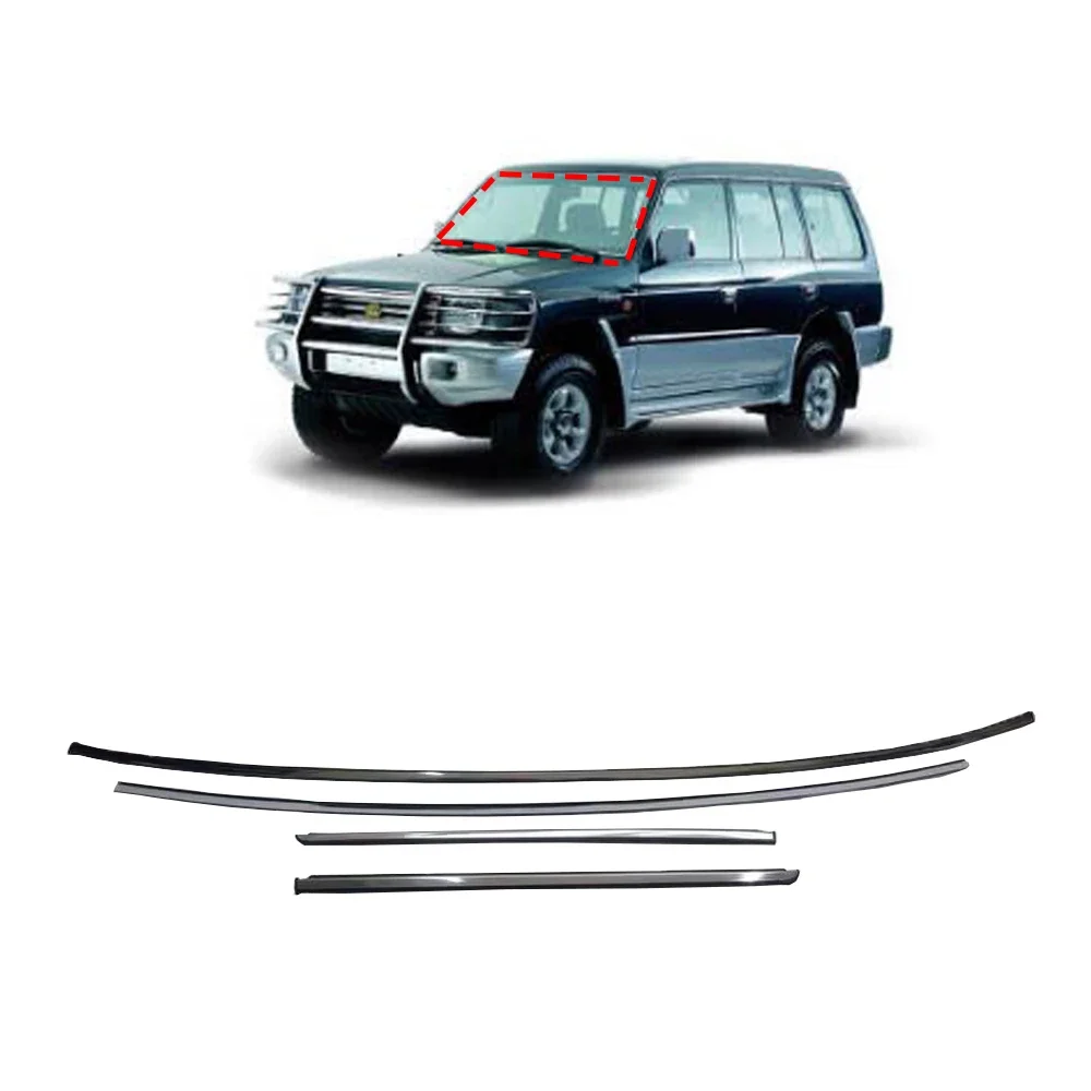 4-Pcs-Chrome-Front-Windscreen-Strip-for-Pajero-V30-Front-Windshield ...
