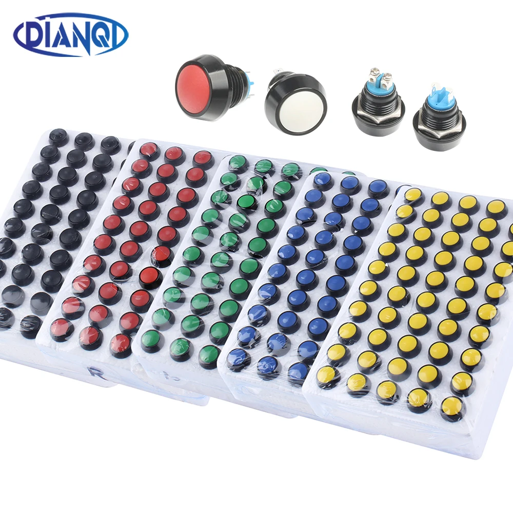 12mm Domed Momentary 1NO Zinc Aluminum Alloy Button Metal Push Button Switch Waterproof Press ...
