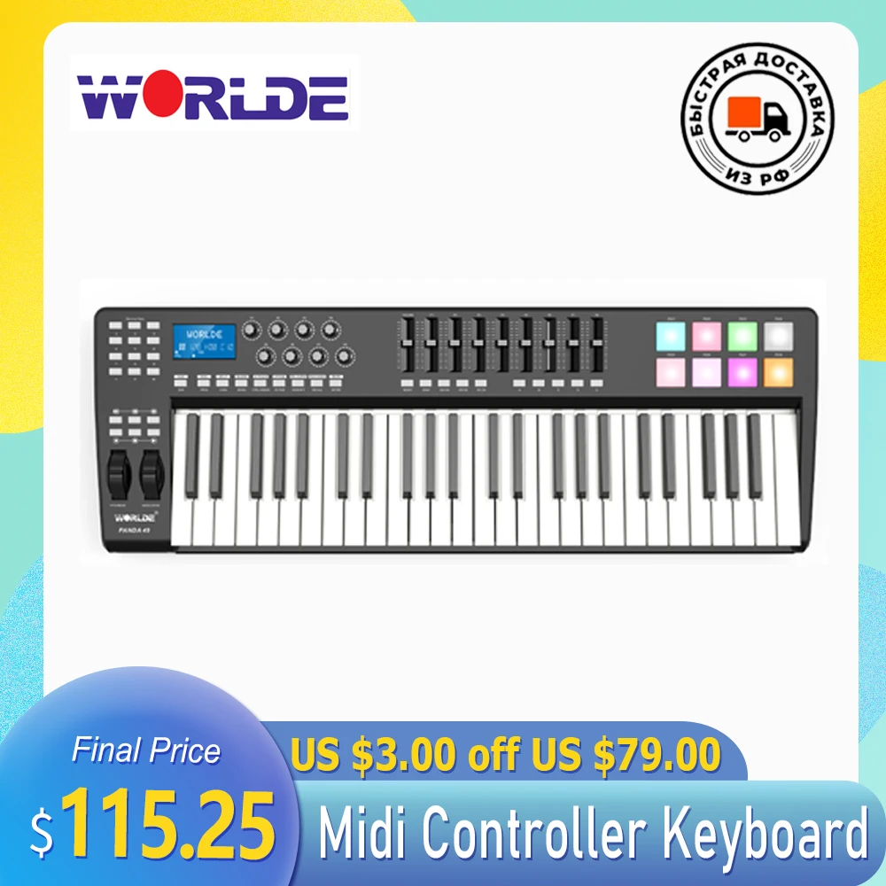 Worlde-panda49-port-til-49-key-usb-midi-teclado-controlador-8-rgb ...
