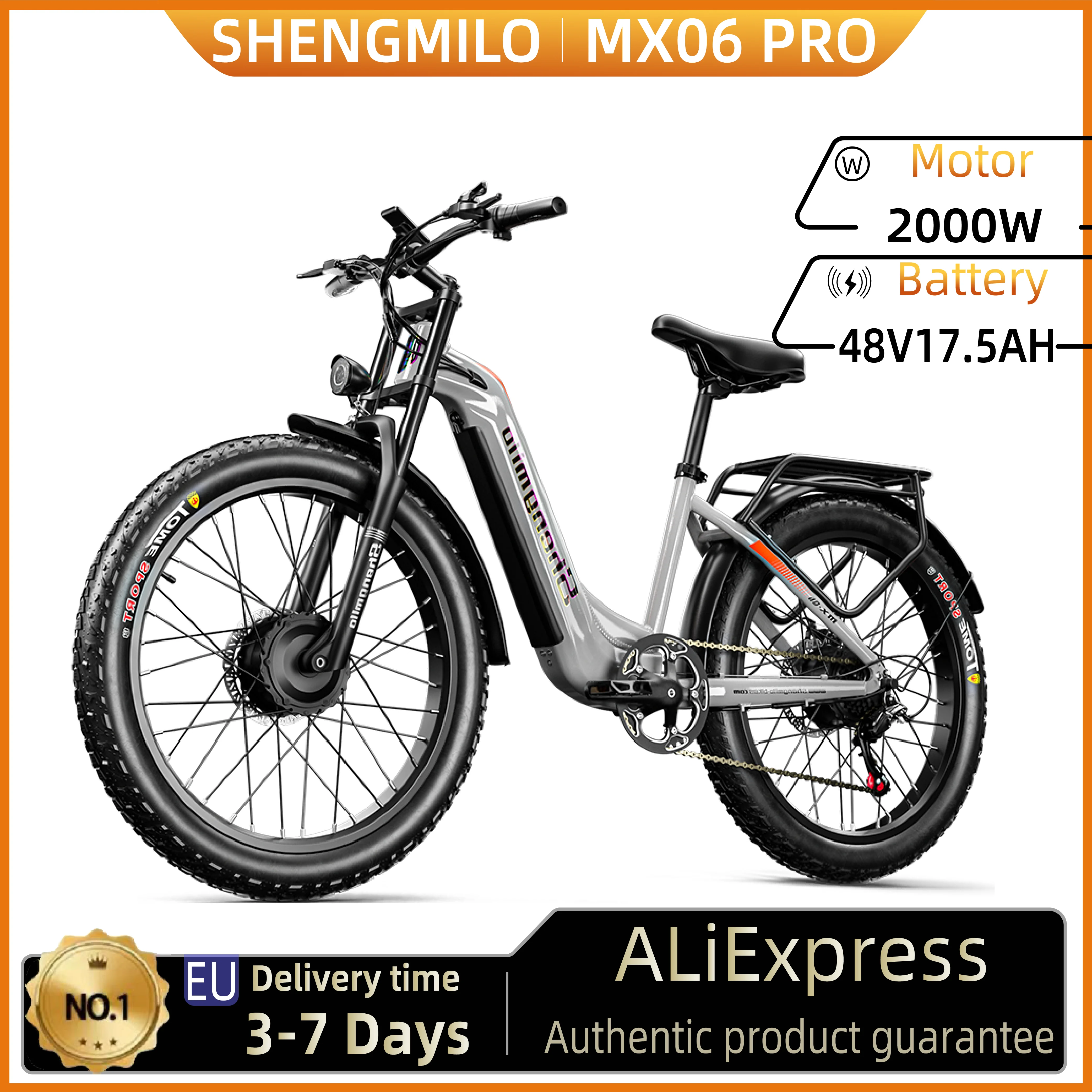 Ebike Shengmilo MX06 Pro Electric Bike 2000W Dual Motor 26" Fat Tire E ...