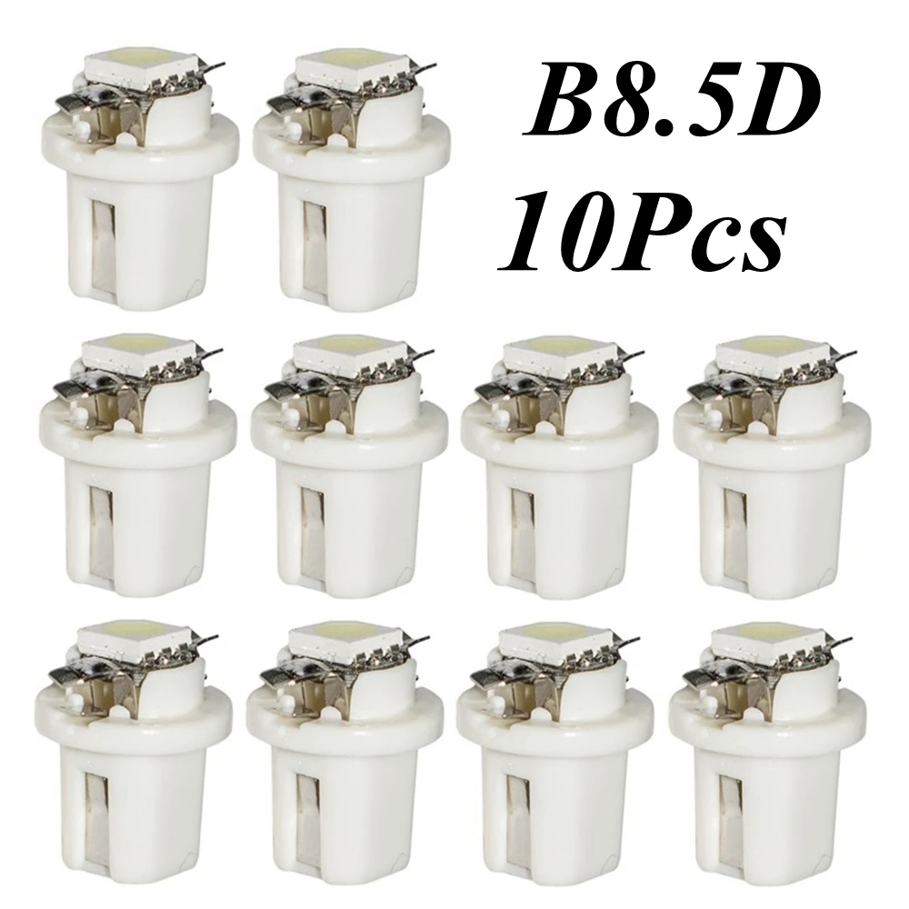 10Pcs B8.5D LED Bulbs T5 509T B8.5 Car Gauge Speedo Dash Bulb Dashboard ...