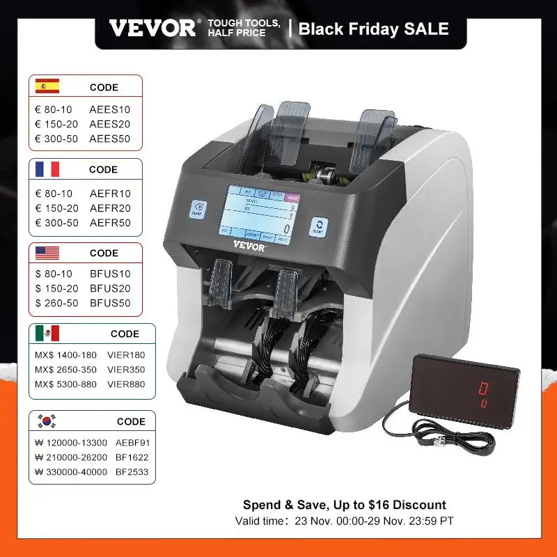 VEVOR-Money-Counter-Machine-Mixed-Denominations-Note-Bill-2CIS-UV-MG-MT ...