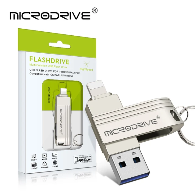 USB 3.0 Flash Drive OTG iPhone Flash Disk 64GB Pendrive 2-IN-1 USB-A to ...