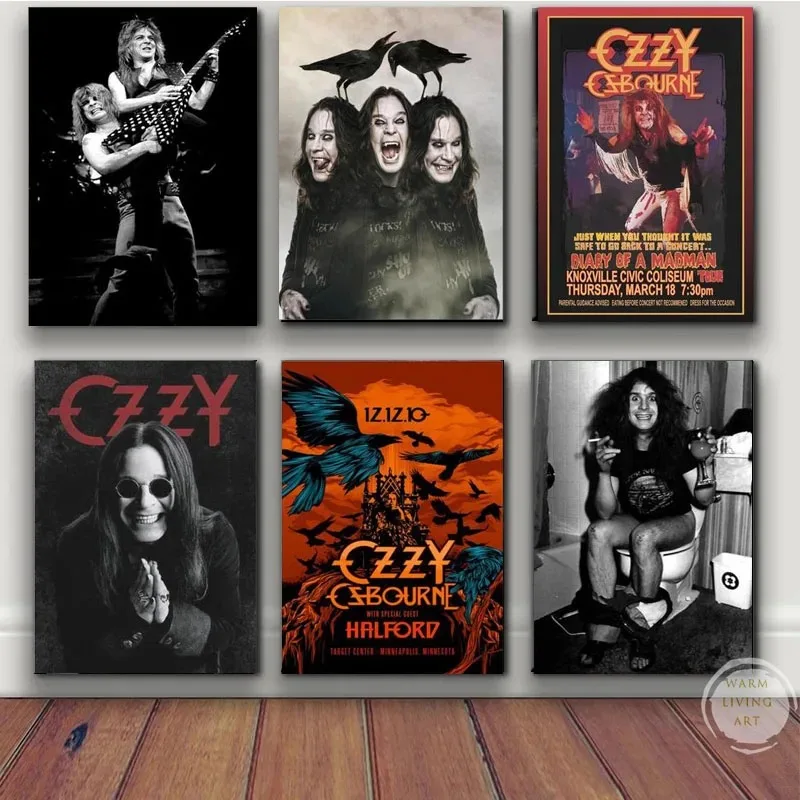 Ozzy-Osbourne-Band-Art-Poster-Heavy-Metal-Band-Rock-Canvas-Painting ...
