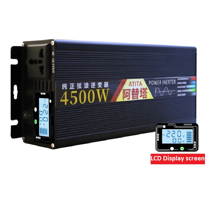 차량용 순수 사인파 인버터 변환, DC to AC 4500W, DC 12V 24V 48V 60V 72V to AC 220V 50hz, 산업용 가정용 차량