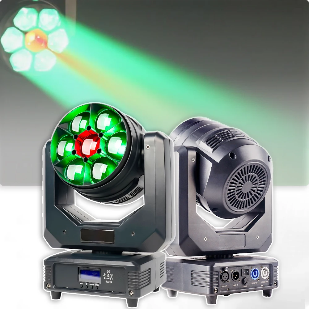 LED 7x40W Bee Eye Moving Head Light Wash Zoom Stage Effect Lights For ...