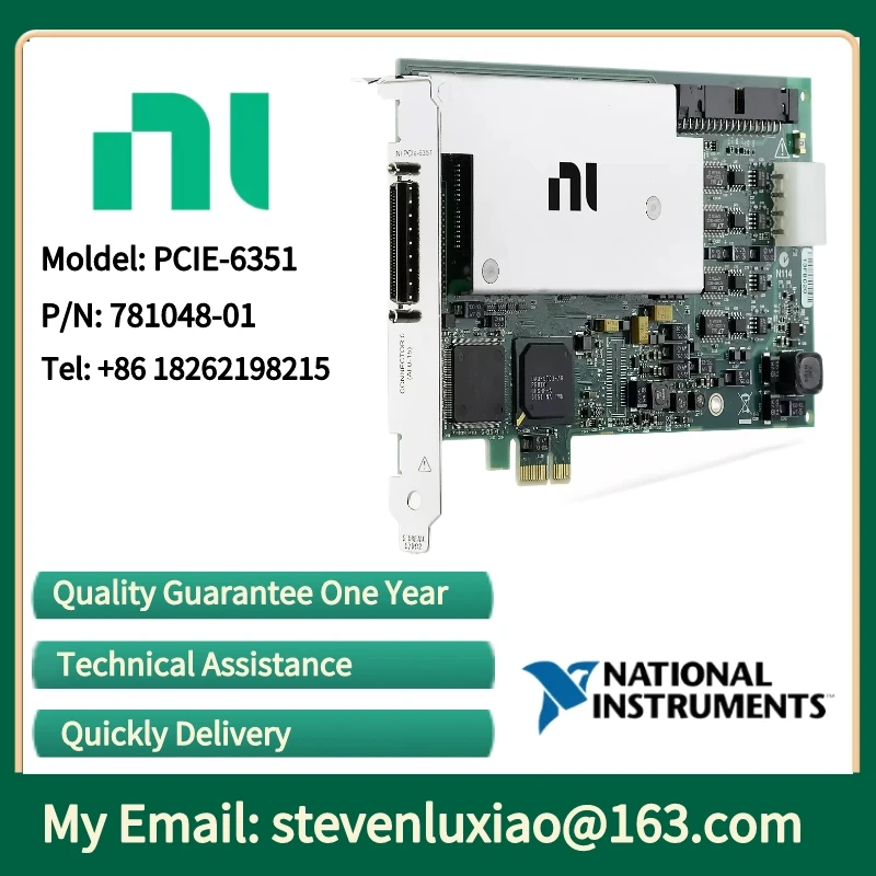 NI PCIe-6351 781048-01 PCI Express, 16-channel AI (16-bit, 1.25ms/s), 2 ...