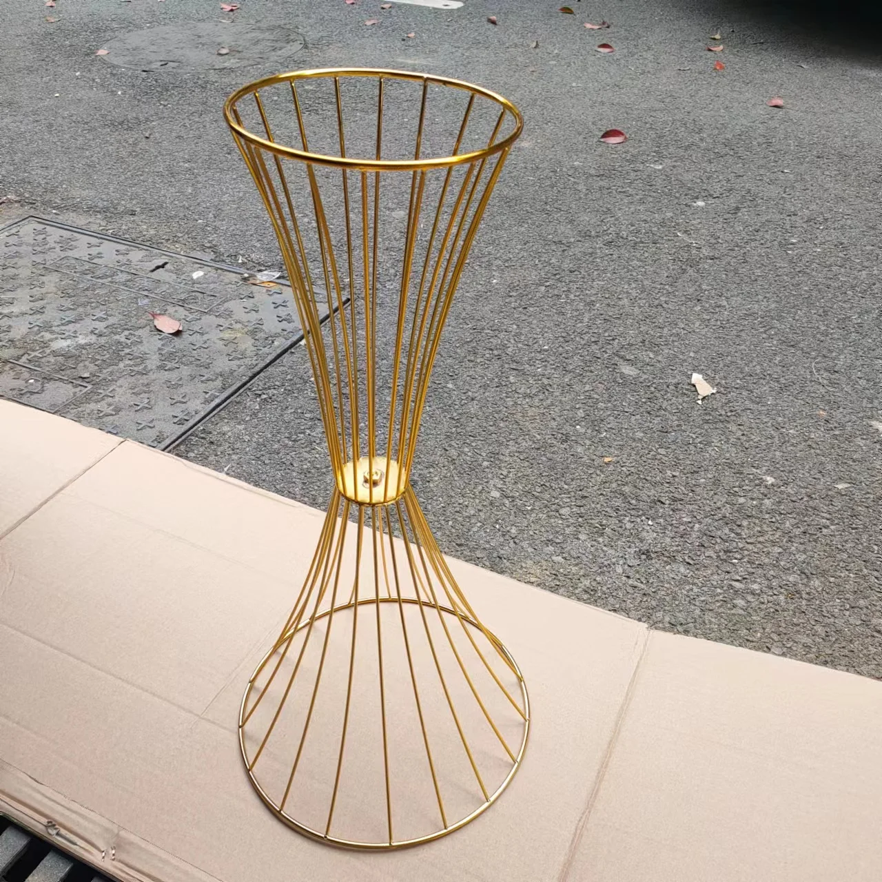 60CM-High-Gold-Flower-Vases-Stands-Metal-Road-Lead-Wedding-Centerpiece ...