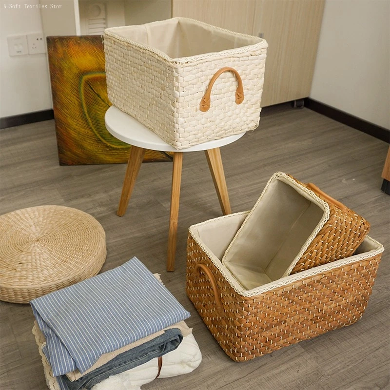 Hand-woven Storage Basket Household Laundry Baskets Outdoor Picnic ...