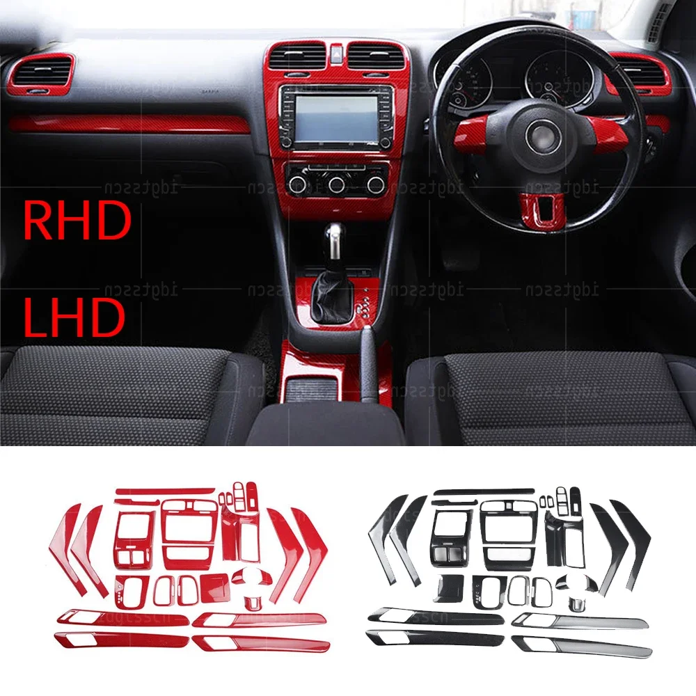 Car-interior-Carbon-Fiber-Full-Set-Sticker-Accessories-Sticker-Gear ...