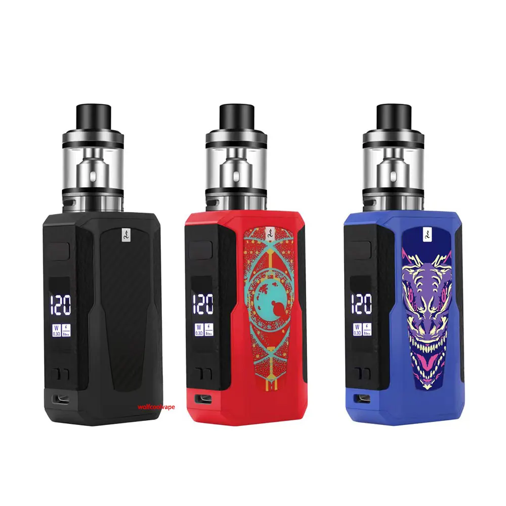wolfcoolvape-Electronic-Cigarettes-120W-Box-Mod-Vape-Kit-1800mah-2-5ml ...