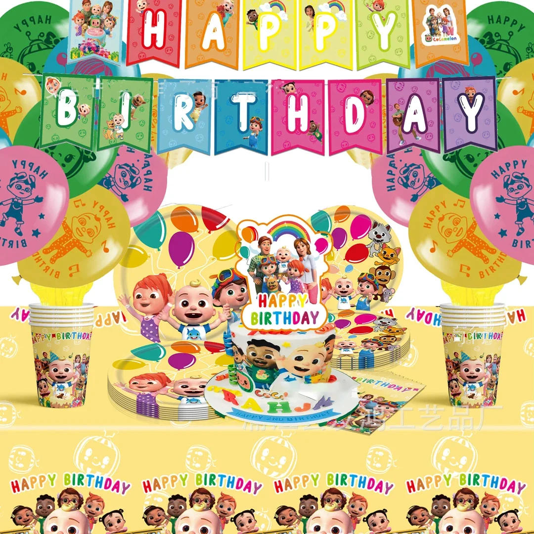 Cocomelon-party-series-Party-Supply-Disposable-Banner-Cake-Topper ...