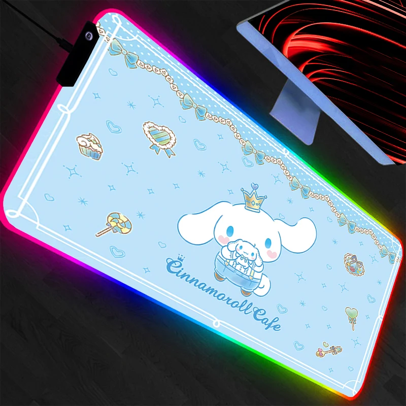 Cinnamoroll RGB Mouse Pad Anime Carpe Large PC Gamer Computer LED ...