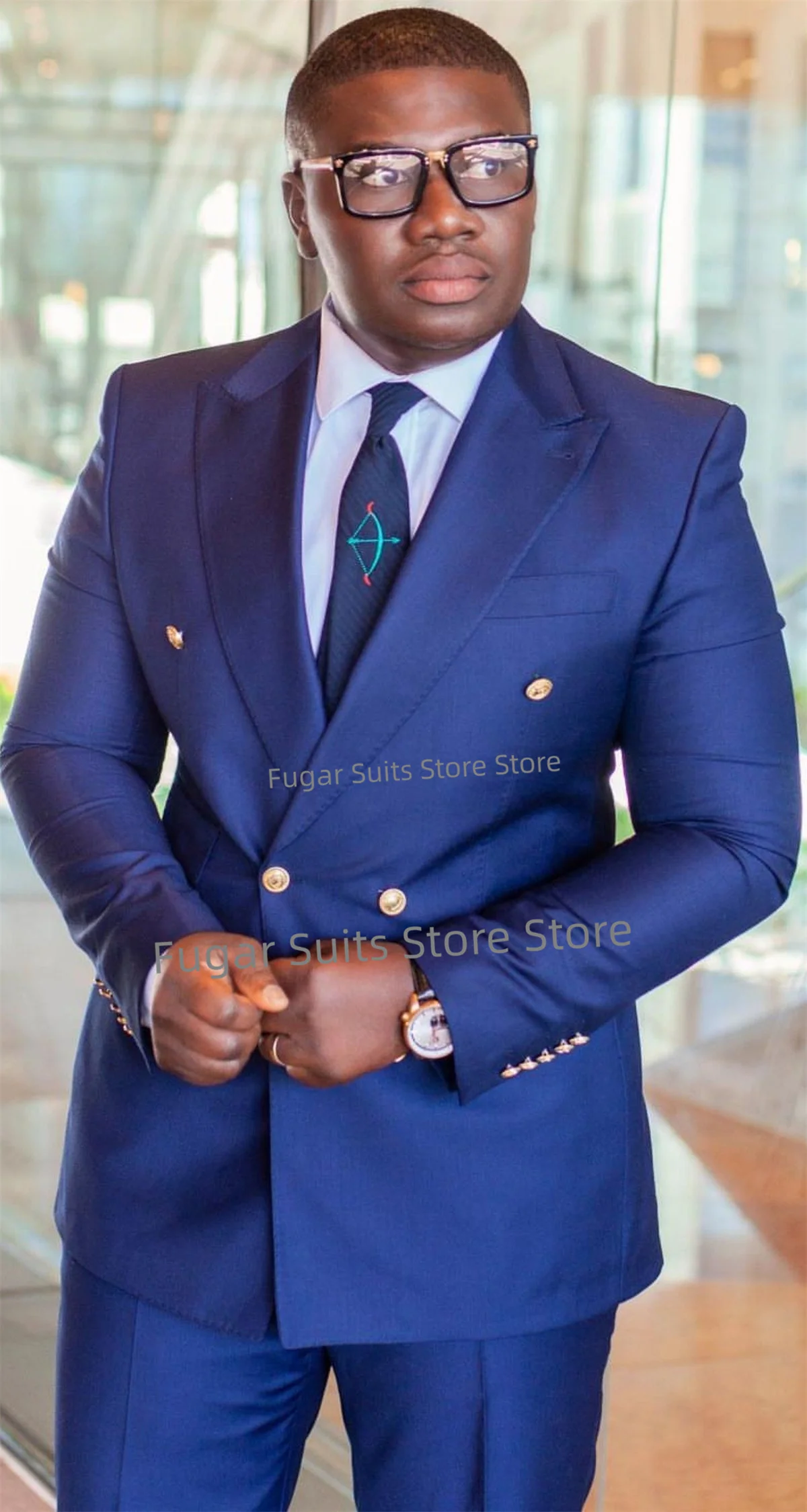 Fatos-azuis-de-casamento-para-homens-slim-fit-lapela-de-pico-smoking ...