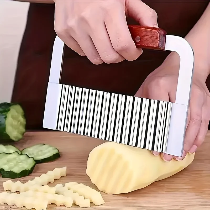 Potato Crinkle Knife Crinkle Cut Vegetable Chopper Set - 2 Wavy Knives ...