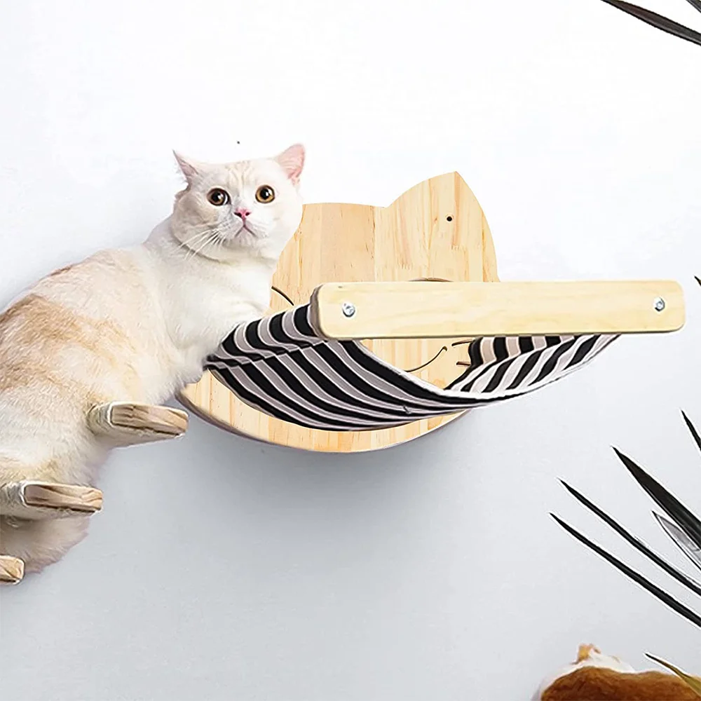 Wall-Type-Cat-Hammock-Cat-Bed-Wooden-Hanging-Cat-Nest-Jumping-Platform ...