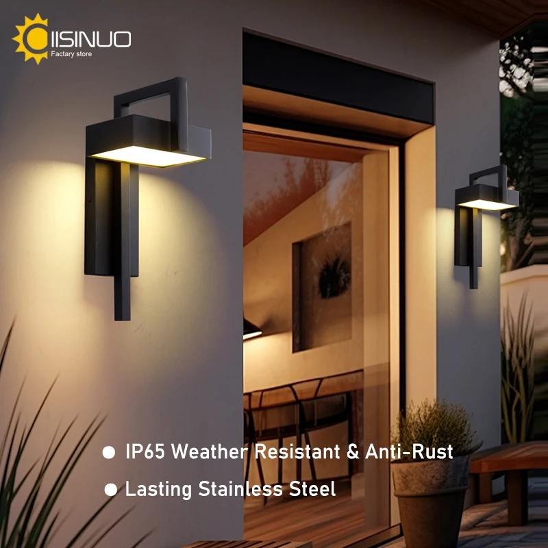 Outdoor Wall Lights LED 10W Black Stainless Steel Lighting Fixture ...