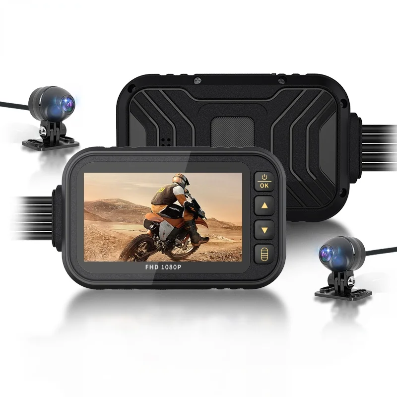 Full Body Waterproof Motorcycle DVR Dash Cam 1080P WiFi Front Rear View ...
