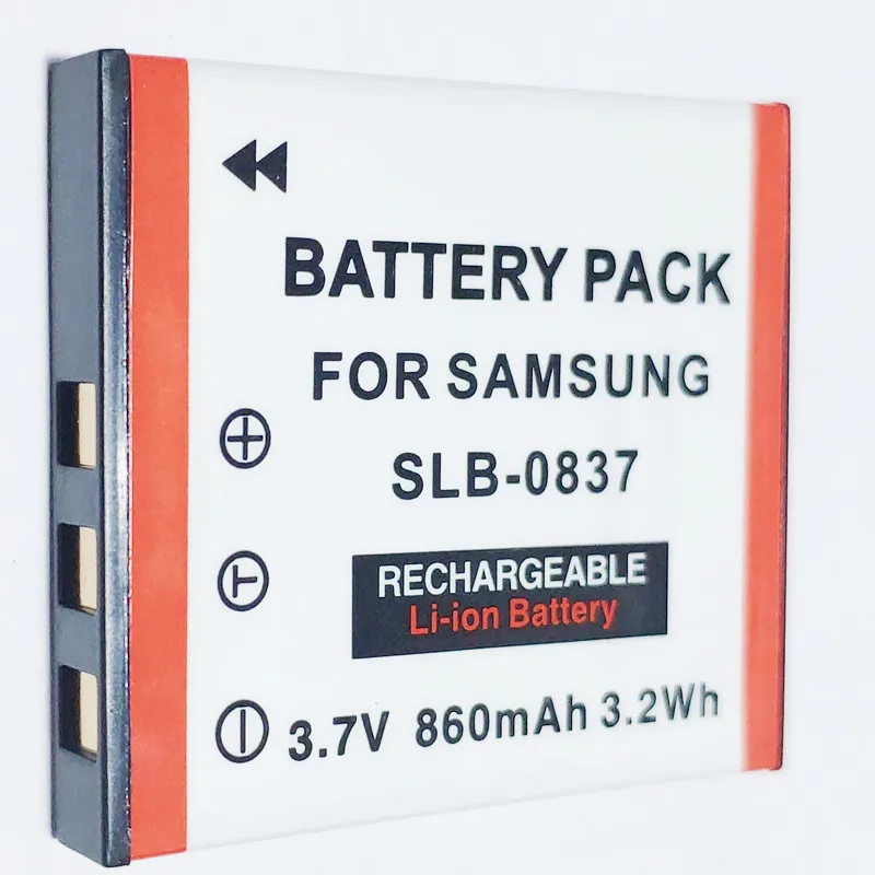 860mAh 100% แบตเตอรี่ทดแทนสำหรับSamsung SLB 0837 SLB0837 SLB 0837 i5 i6 ...