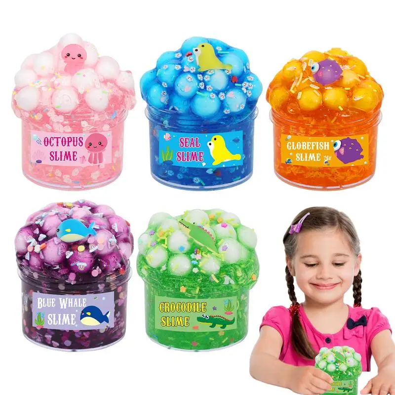 60ml-Clear-Crunchy-Slimes-Fluffy-Cube-Kit-Slimes-Non-Sticky-Soft ...