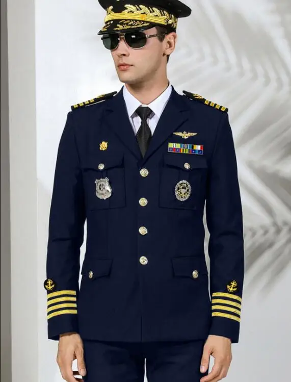 Blue-US-Navy-Uniform-Officer-Suit-Sping-Crew-Yacht-Captain-Men-Include ...