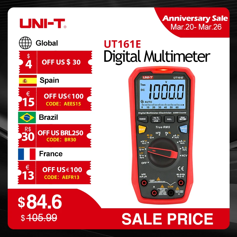 Tester Voltmeter Ammeter | Smart Multimeter | Frequency Meter | Uni ...