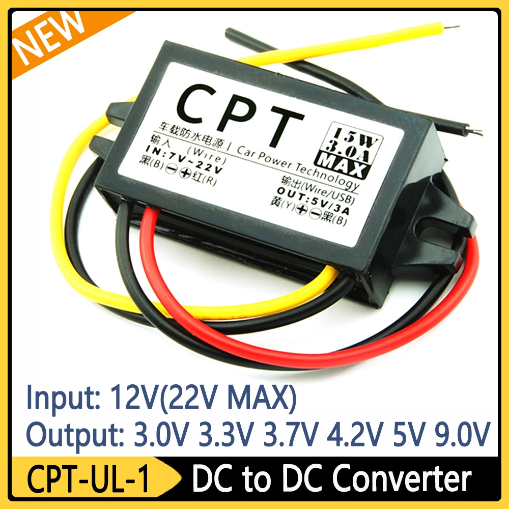 DC-DC 12V to 5V 3A 15W Car Power Converter Micro Mini USB Step Down ...