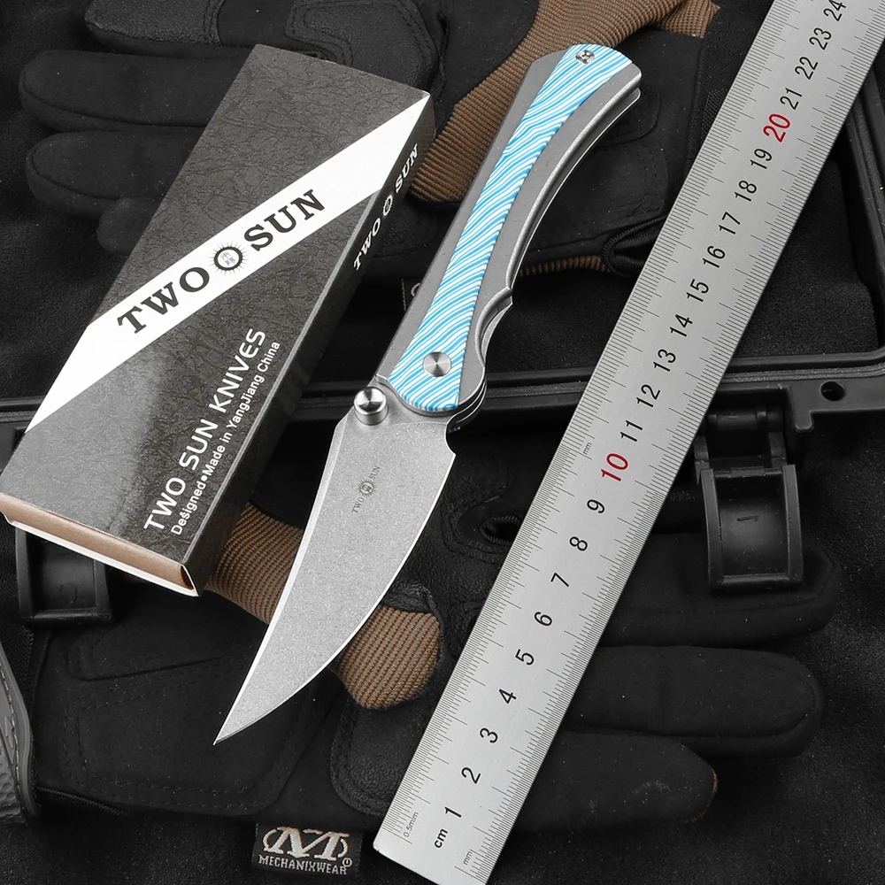 TWO-SUN-TS283-cuchillo-plegable-14C28N-Blade-TC4-mango-de-aleaci-n-de ...