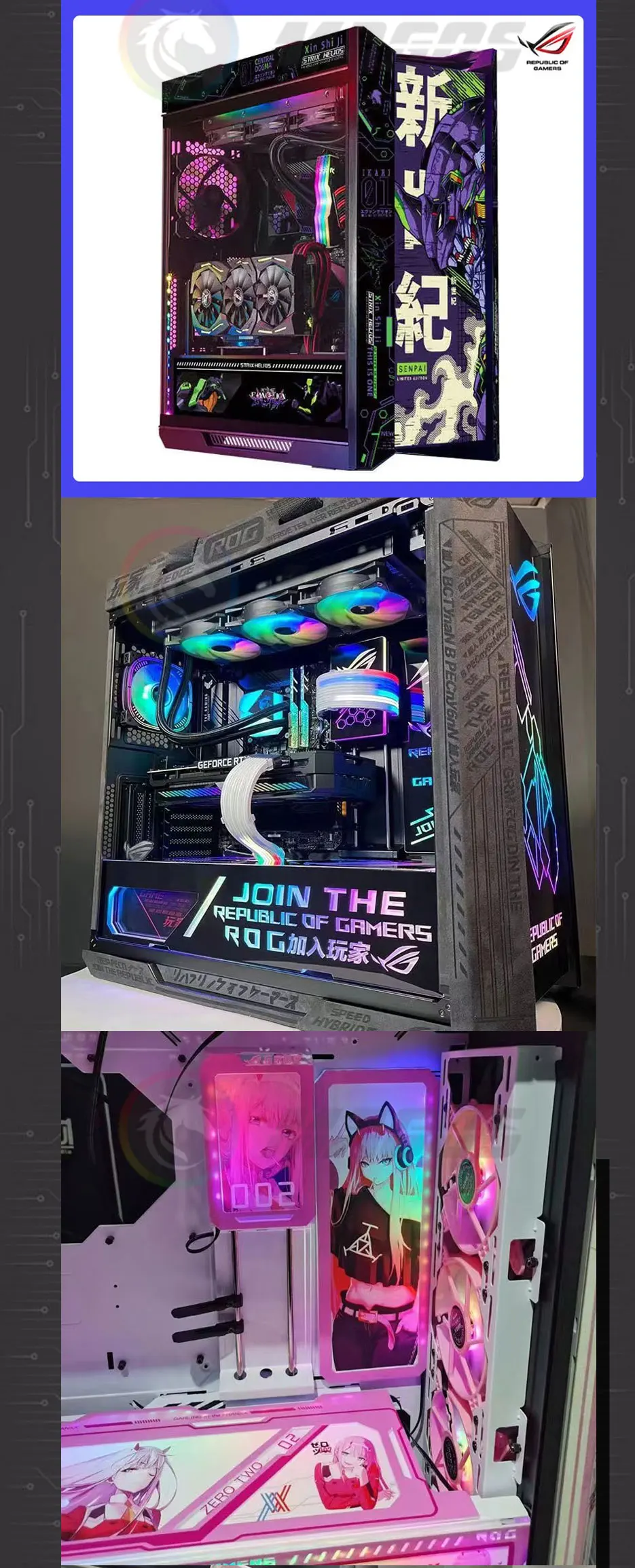 ASUS ROG Strix Helios Case RGB Panels 4Pcs/Kit EVA Comic Themes ...