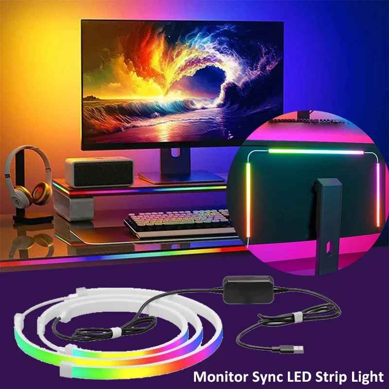Monitor Accent Lighting USB Smart LED Lights For Behind TV Sync, LED