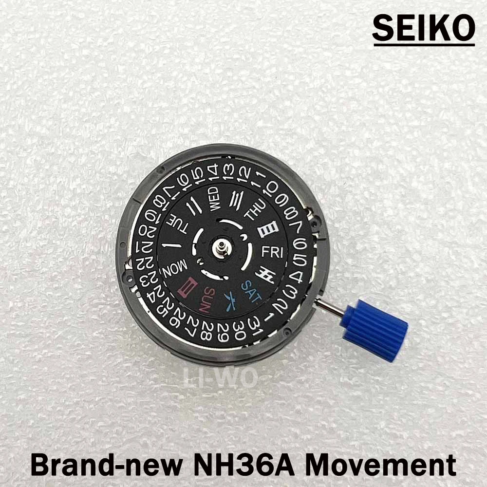Seiko NH36A Movement 3/3.8 Crown Double Calendar Automatic Mechanism ...