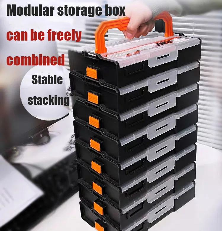 Protable Stacked Toolbox Parts Storage Boxes Multi-grid Tool box Screw ...