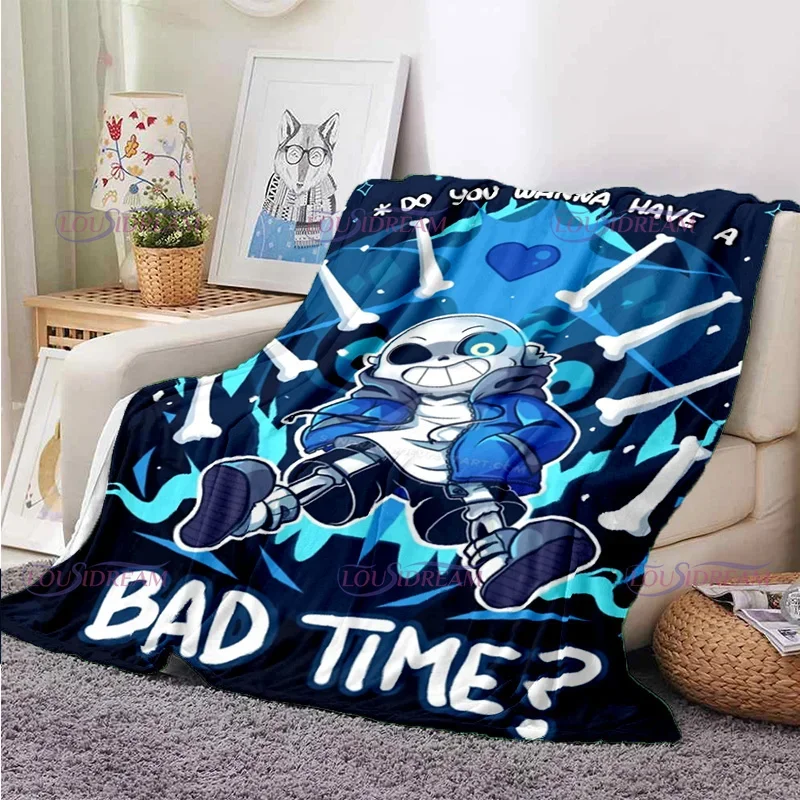 Anime Undertale Sans Print Throw Blankets for Beds Bedspread Covers ...