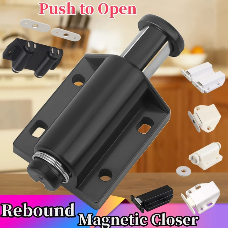 Rebound-Magnetic-Closer-Black-color-Cabinet-Catches-Magnet-Door-Stops ...