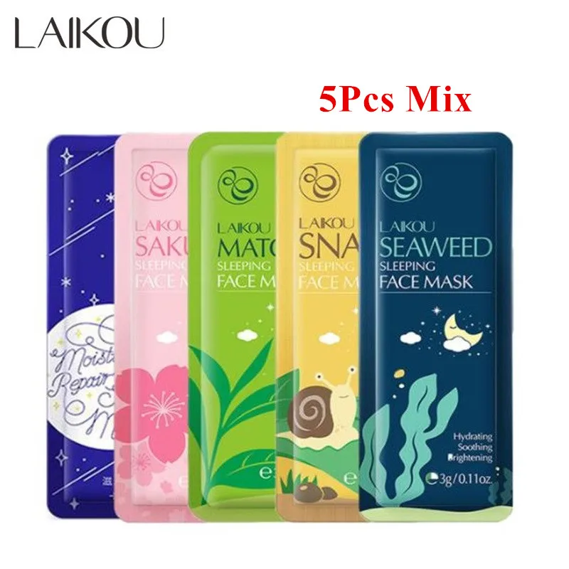 LAIKOU-Sakura-Seaweed-Face-Mask-Skincare-Centella-Snail-Collagen-Facial ...