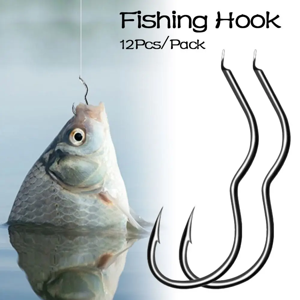 12Pcs-Pack-High-Carbon-Steel-Fishing-Hook-Sharp-Barbed-Automatic-Flip ...