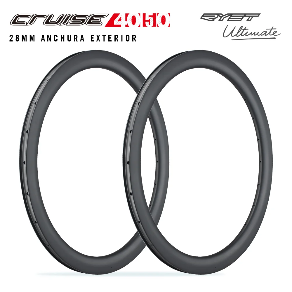 RYET 700C Carbon Road Rim Disc Brake 40mm 45mm Depth 28MM Width Carbon ...