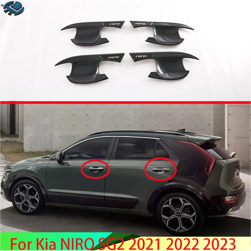 For-Kia-NIRO-SG2-2021-2022-2023-Carbon-Fiber-Style-Door-Handle-Bowl ...