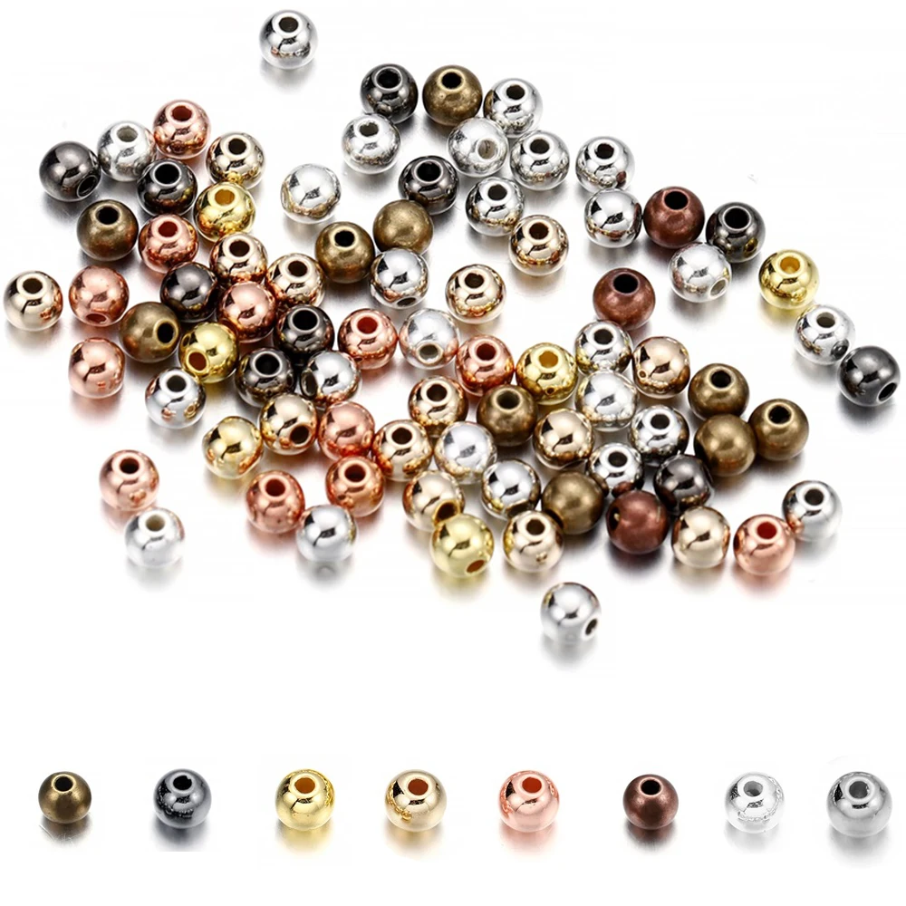 30-400pcs-lot-3-12mm-Gold-Color-Round-Spacer-Bead-Ball-End-CCB-Seed ...