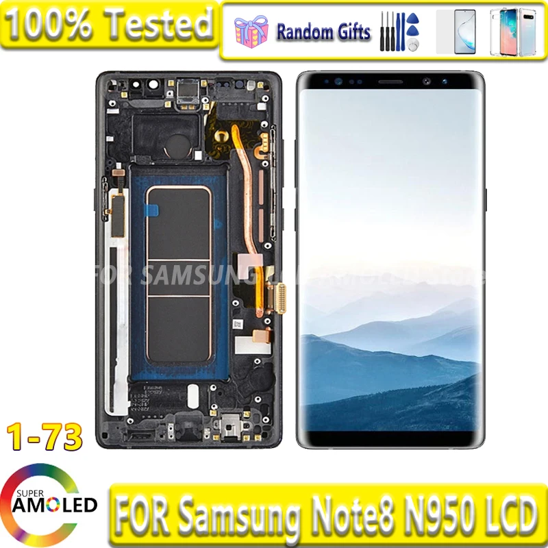 الأصلي نوت 8 AMOLED عرض مع الإطار لسامسونج غالاكسي نوت 8 N950 SM-N950U ...