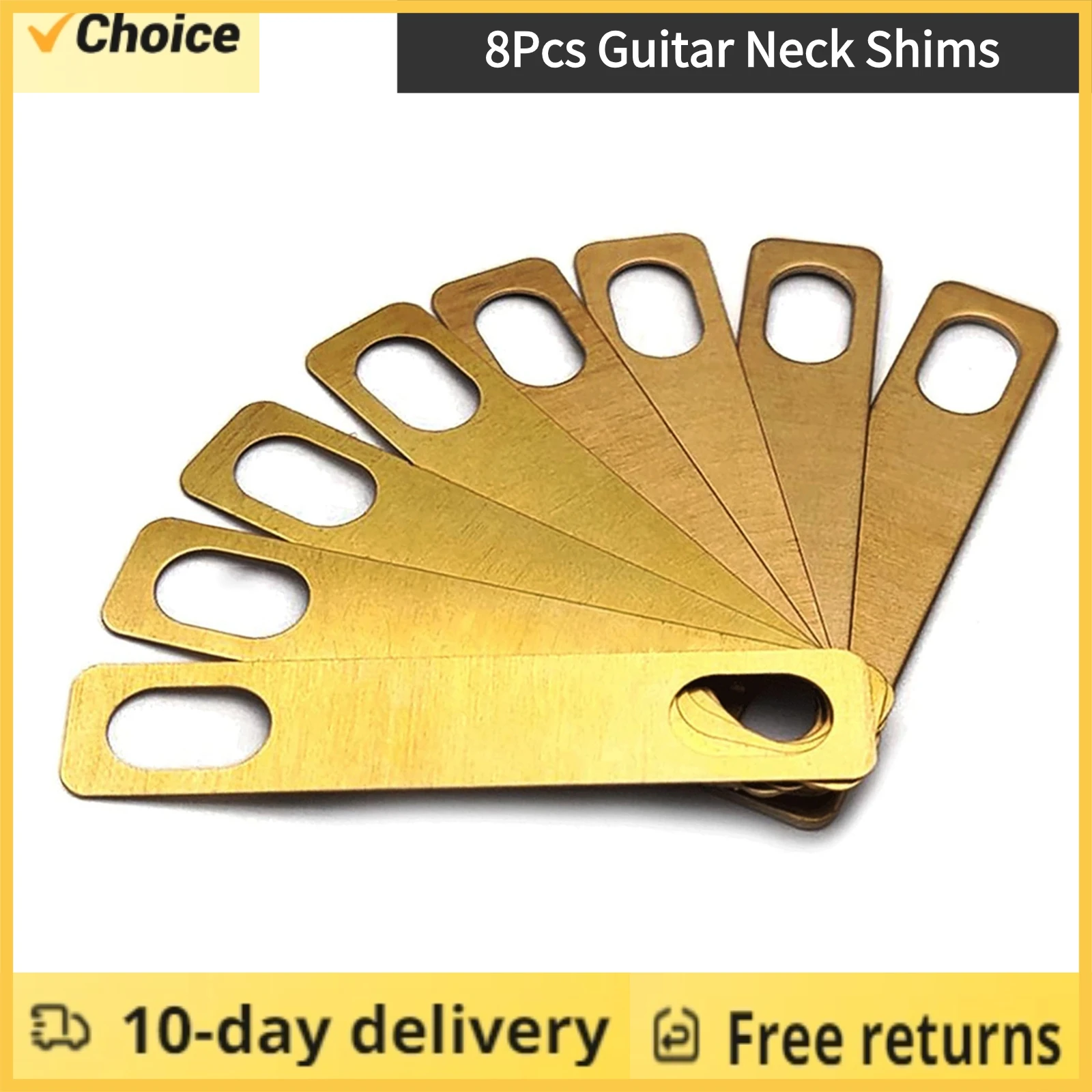 8Pcs Guitar Neck Shims 0.2mm 0.5mm 1mm Thickness Brass Shims Set ...