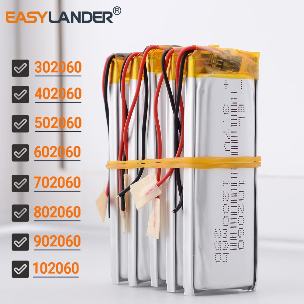 5Pcs/Lot 402060 3.7V 400mAh 302060 502060 602060 702060 802060 902060 ...