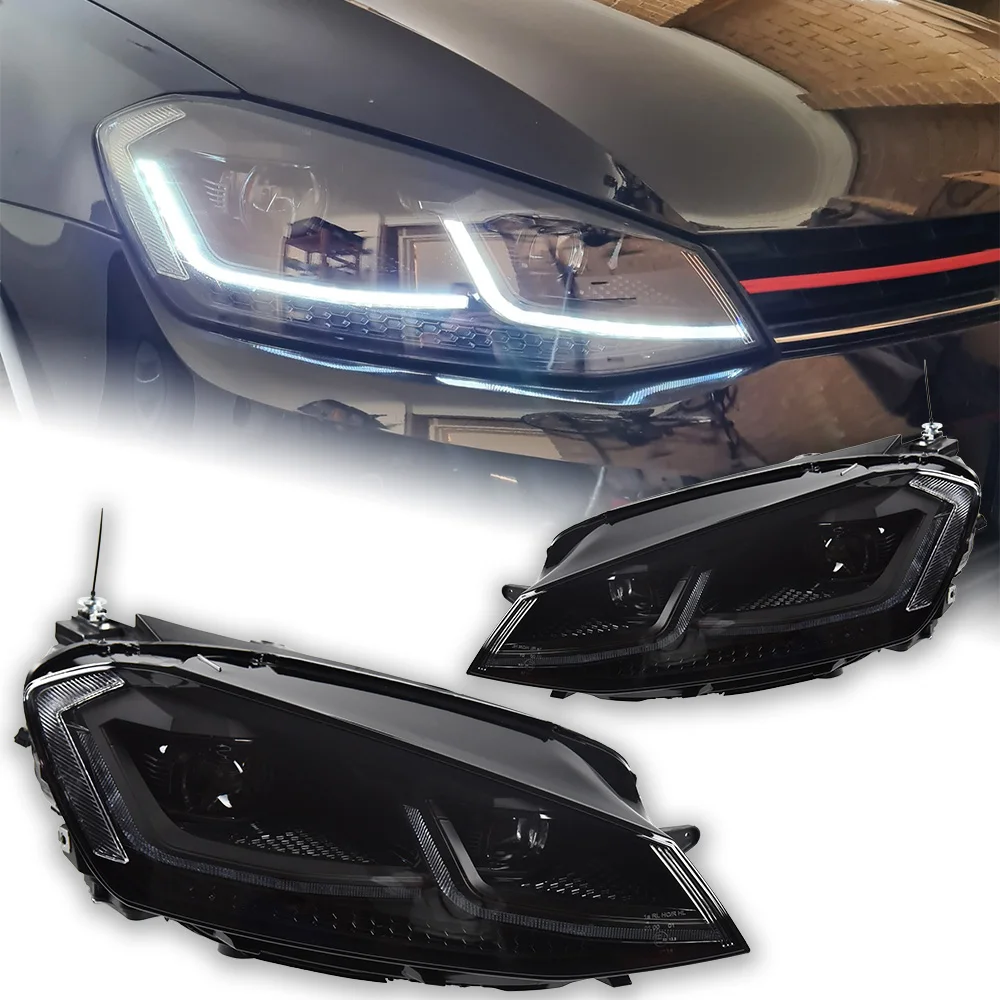 VW Golf 7.5 için AKD araba stil LED far 2013 2020 Golf 7 farlar DRL Hid ...