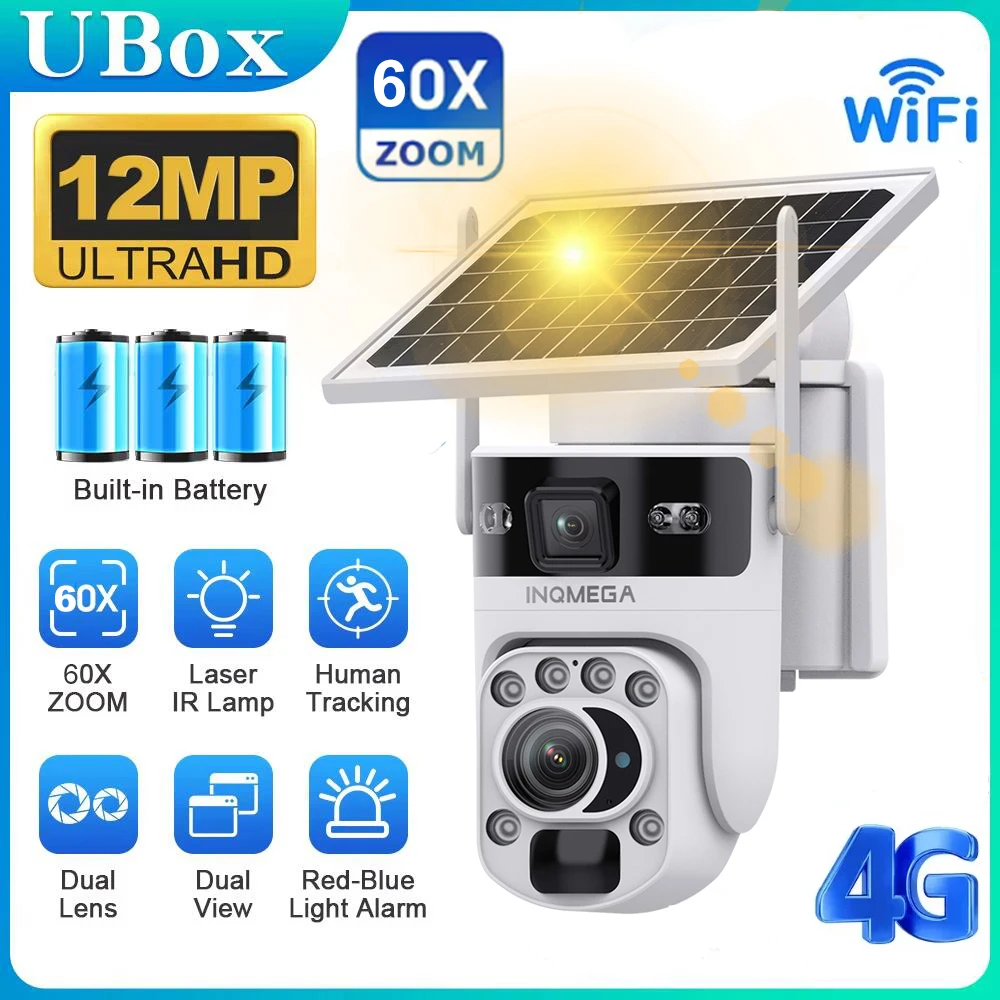 INQMEGA-cámara Solar para exteriores, 1200MP, Zoom 60x, compatible con ...