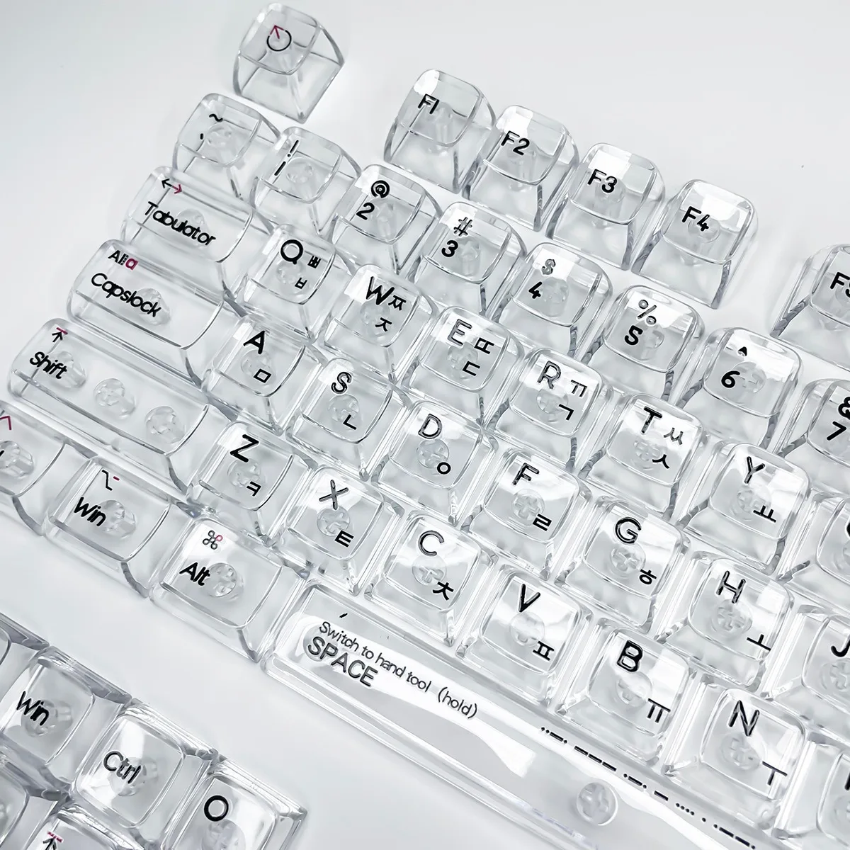 132-Keys-Crystal-Transparent-Keycaps-Korean-Arabic-Russian-Backlit-RGB ...