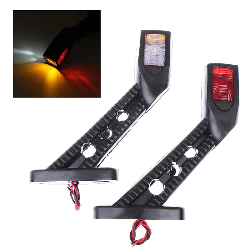 2pcs 3 Color LED Side Outline Stalk Marker Lights Lamp For Trailer ...
