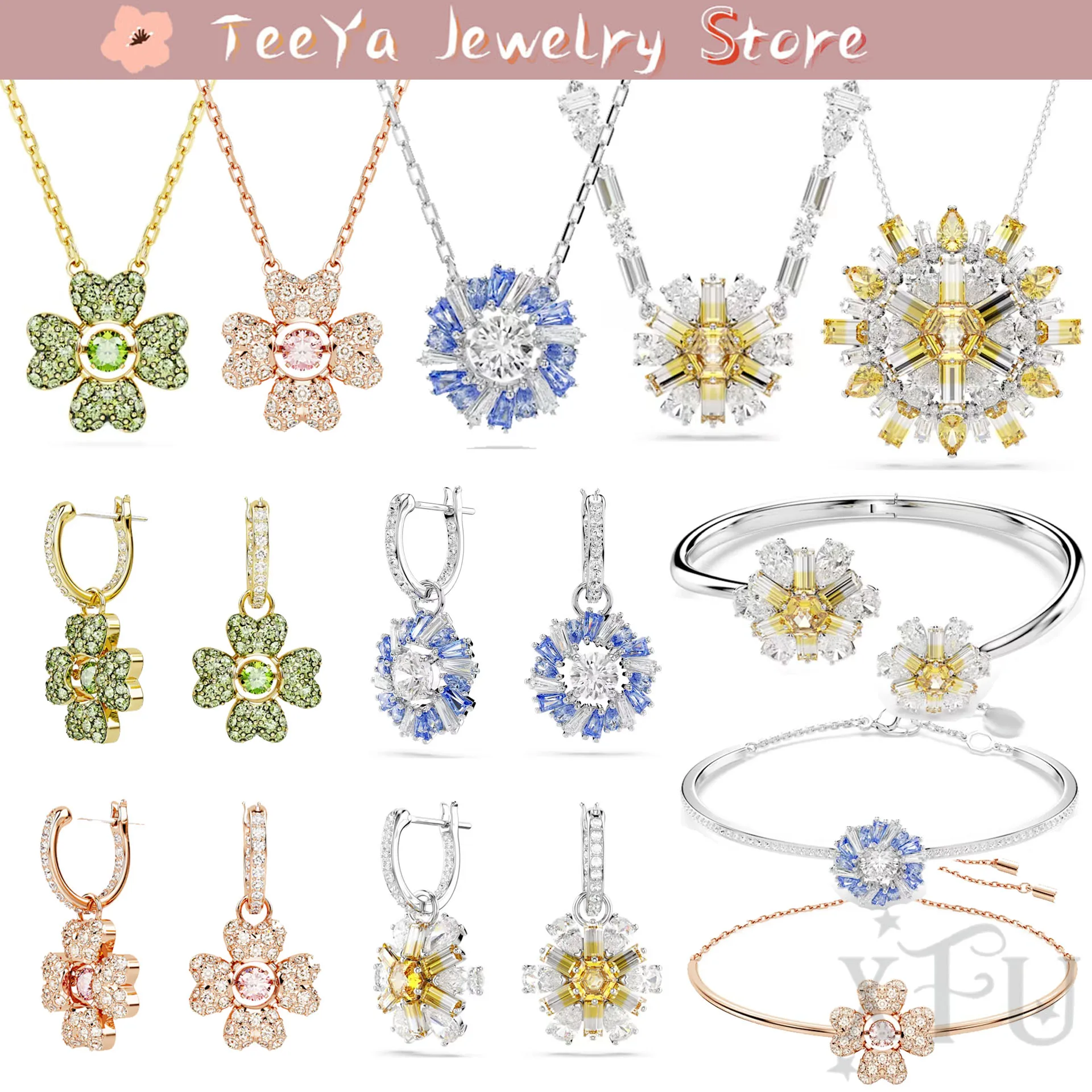 Idylia-collar-de-la-suerte-con-forma-de-flor-para-mujer-conjunto-de ...